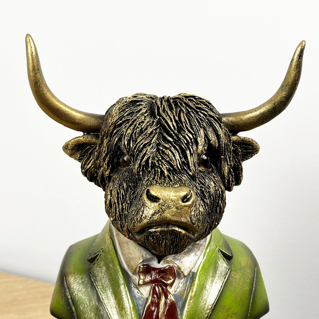 24.5cm Tall Highland Cow Bust Ornament - Resin – Alfie Francis